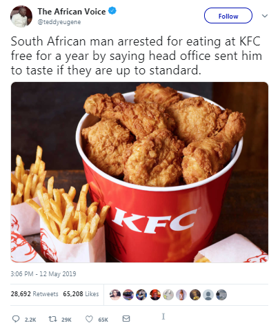 Sorry to spoil the fun, but no, a student didn’t score free KFC meals ...