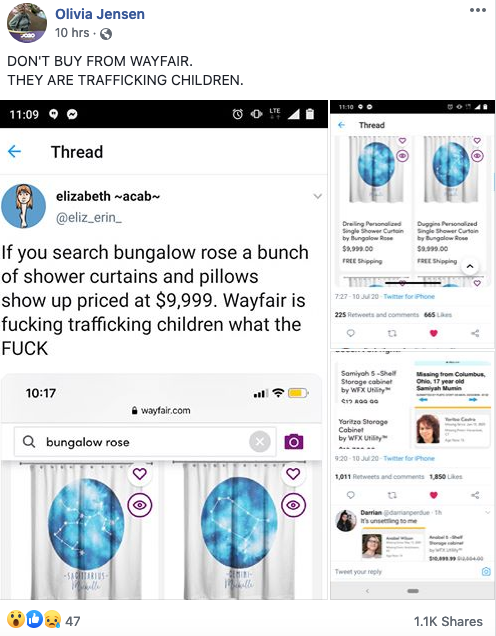 Online retailer Wayfair hit by child trafficking conspiracy theory ...