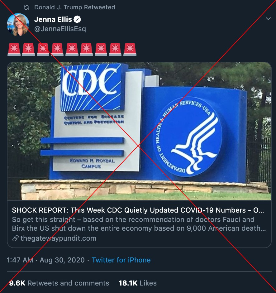 Trump retweets false claim that CDC cut Covid-19 death toll by 94 ...