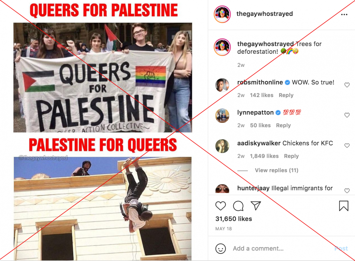 Post does not depict Palestinian violence against queer community ...