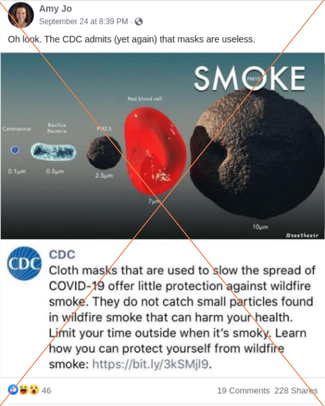 CDC did not give contradictory advice on mask use for smoke, Covid-19 ...