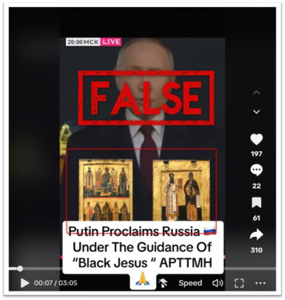 Posts falsely claim videos show Russian president saying Jesus was ...