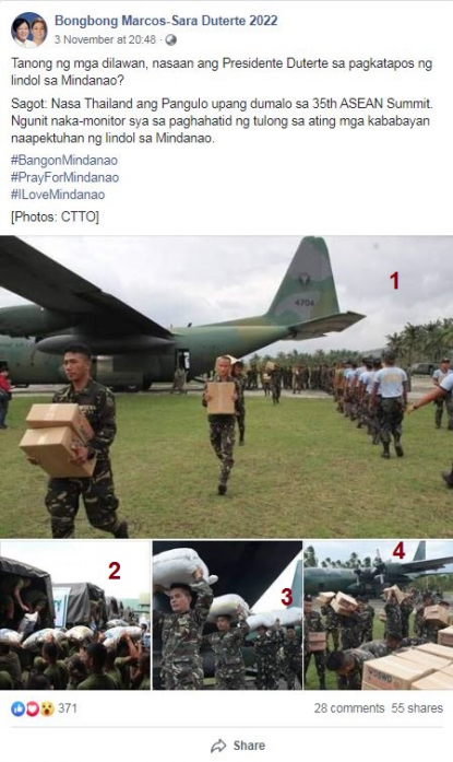 Most of these photos show disaster relief operations staged before ...