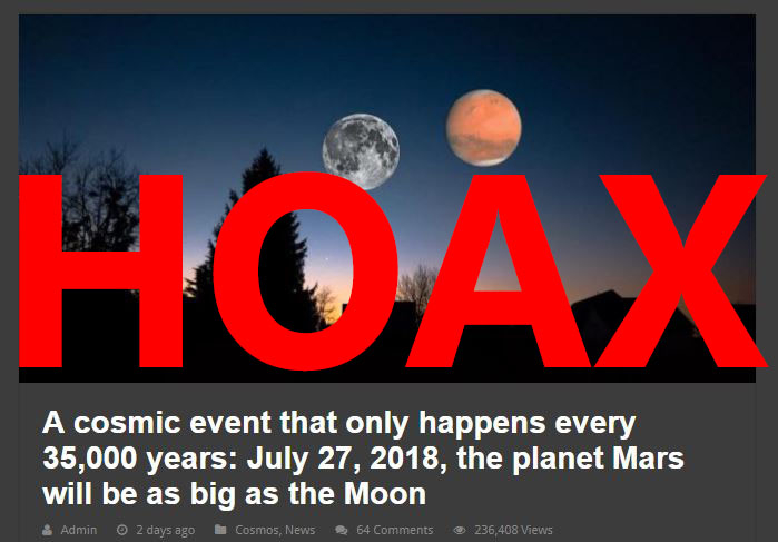 No, Mars will not be as big as the Moon in the night sky | Fact Check