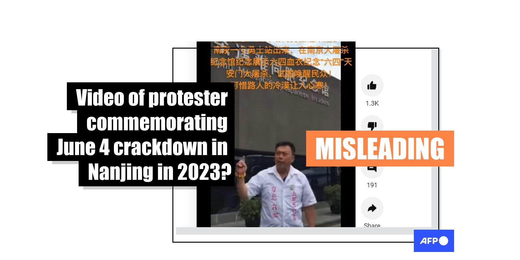 Misleading posts resurface old clip of June 4 protester after crackdown ...
