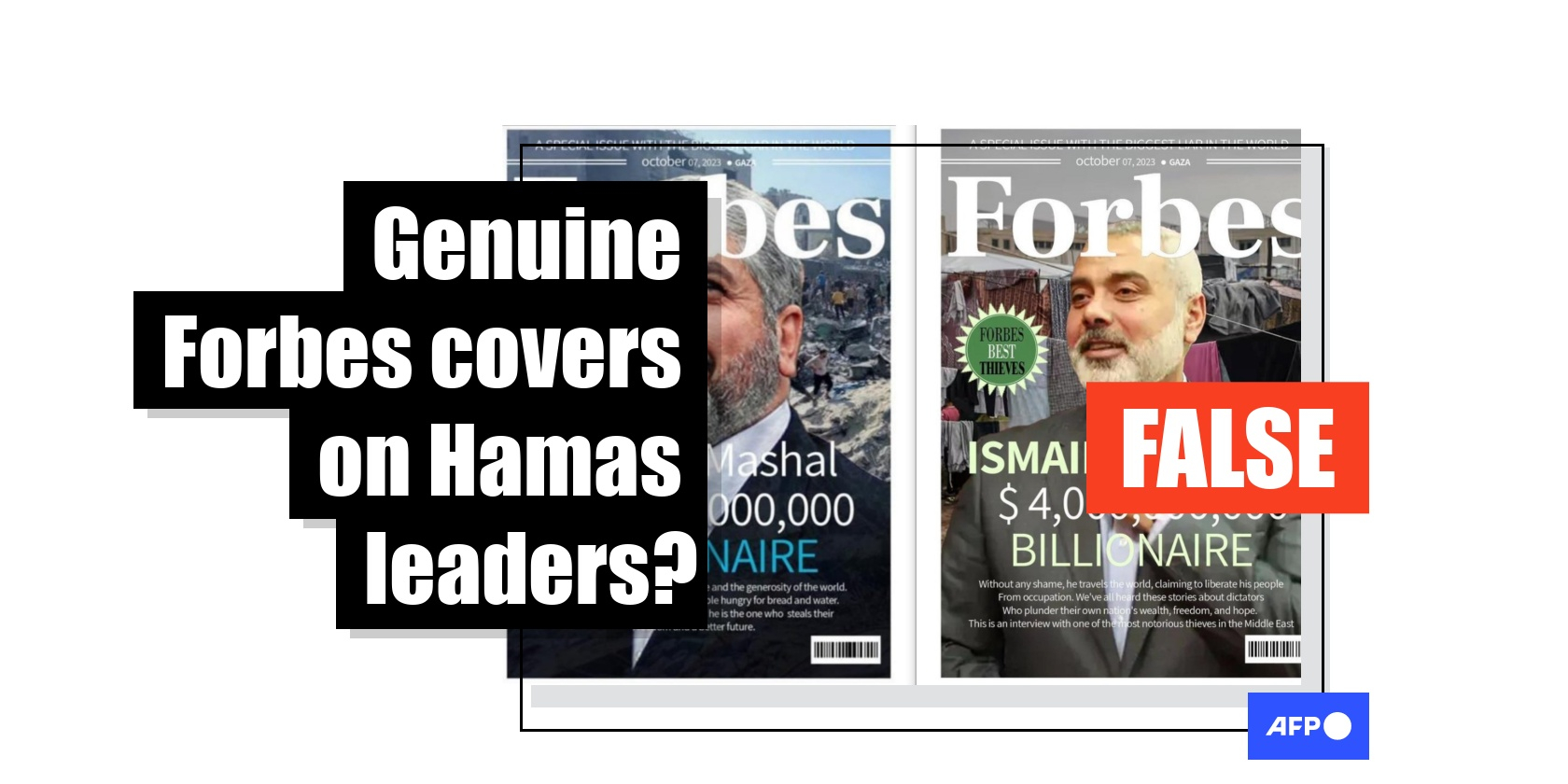 Fabricated Forbes covers featuring Hamas leaders circulate on social ...