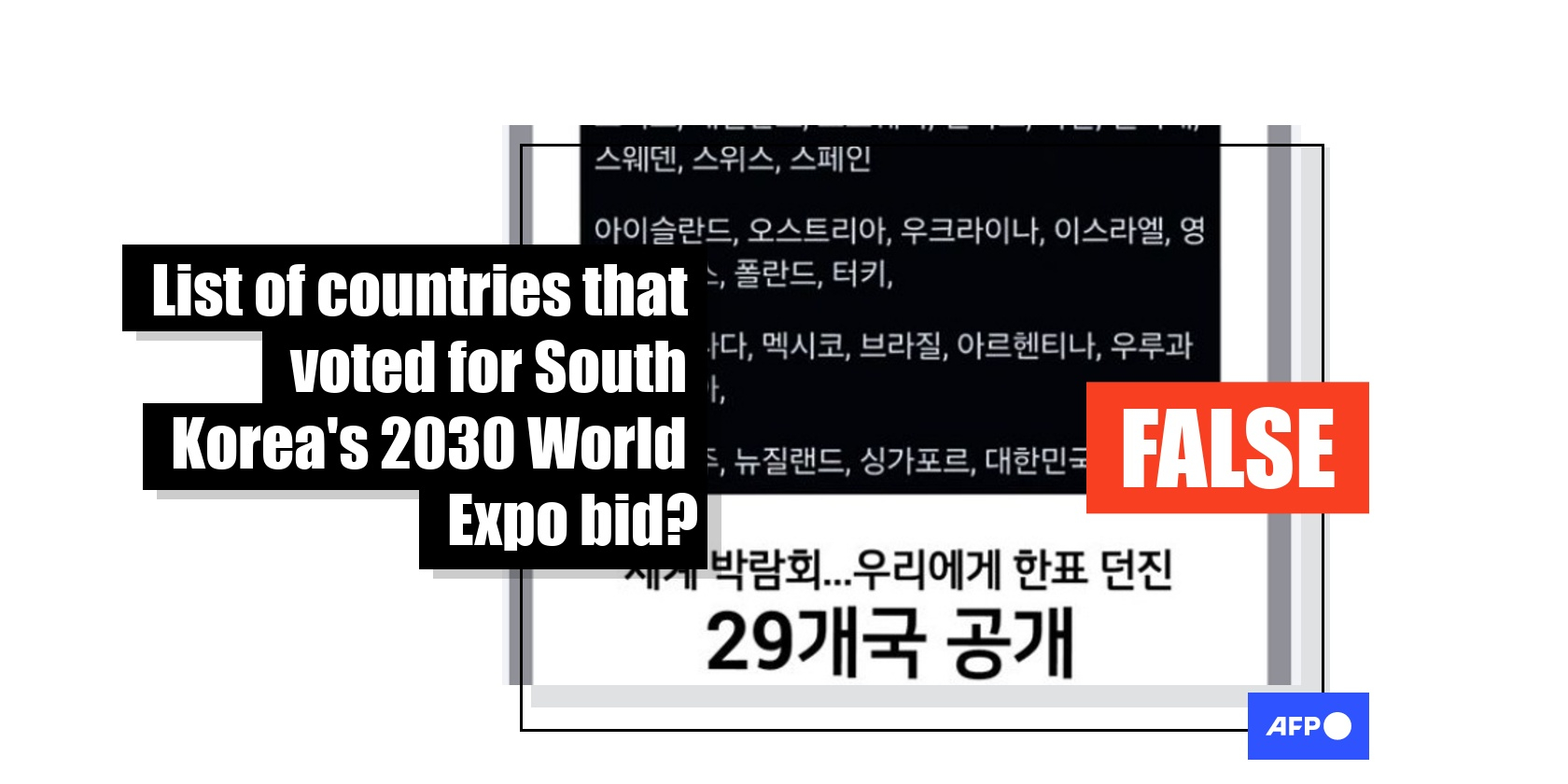 Posts share unverified list of 'countries that supported South Korea's ...