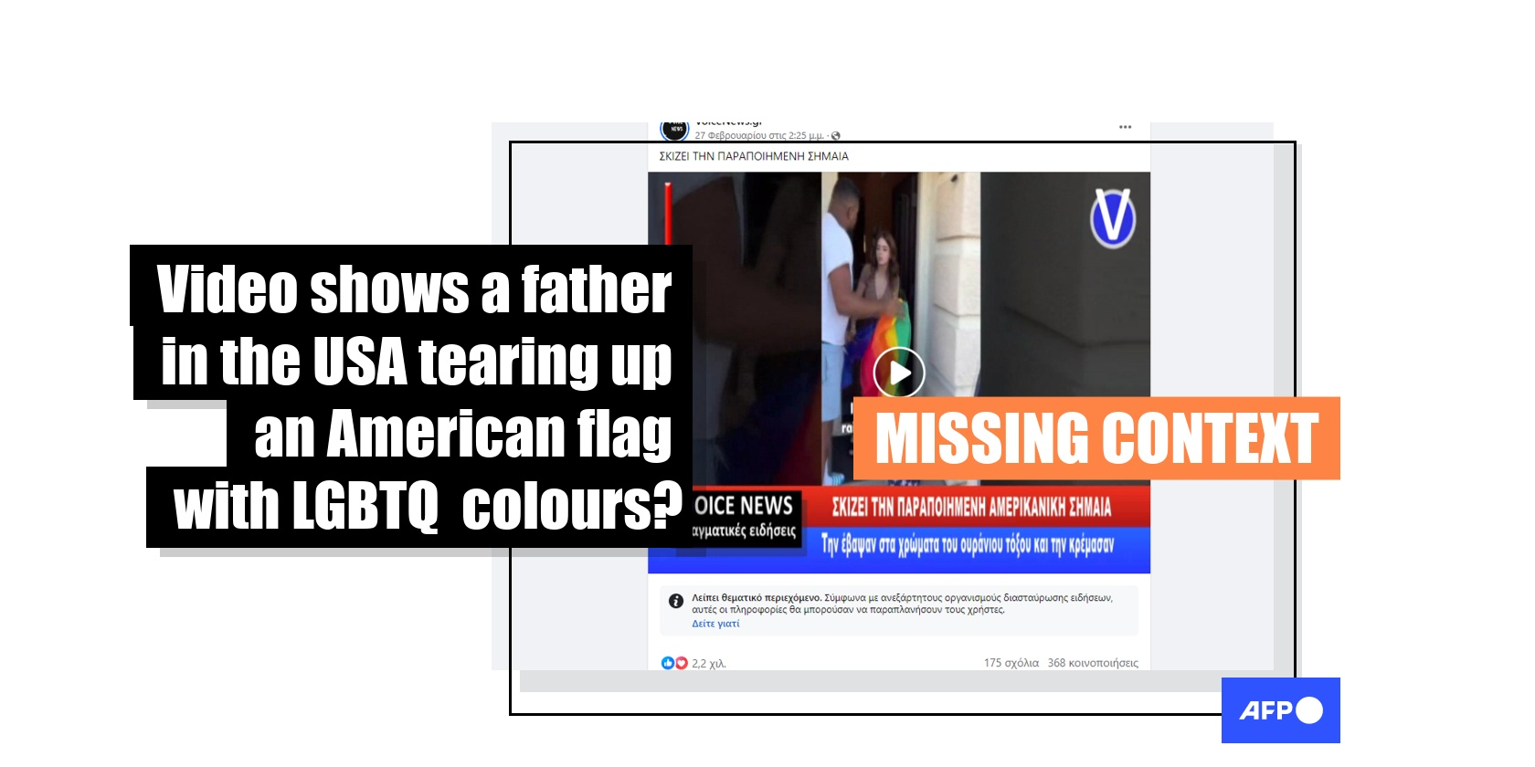 This video clip of a man ripping up a flag with Pride colours is staged ...