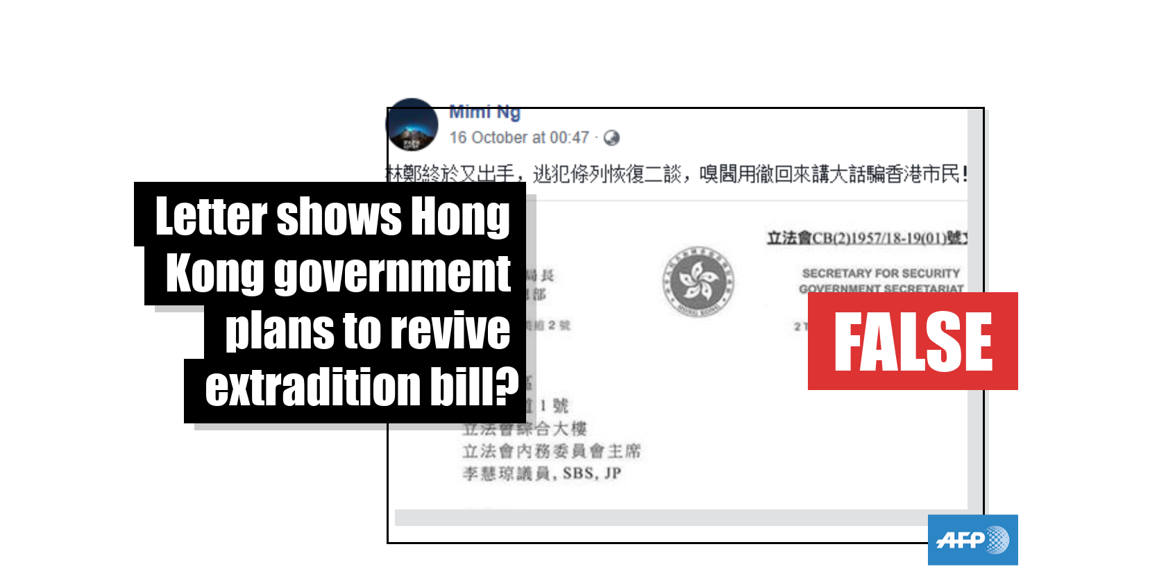 This is a Hong Kong government letter which stated the extradition bill ...