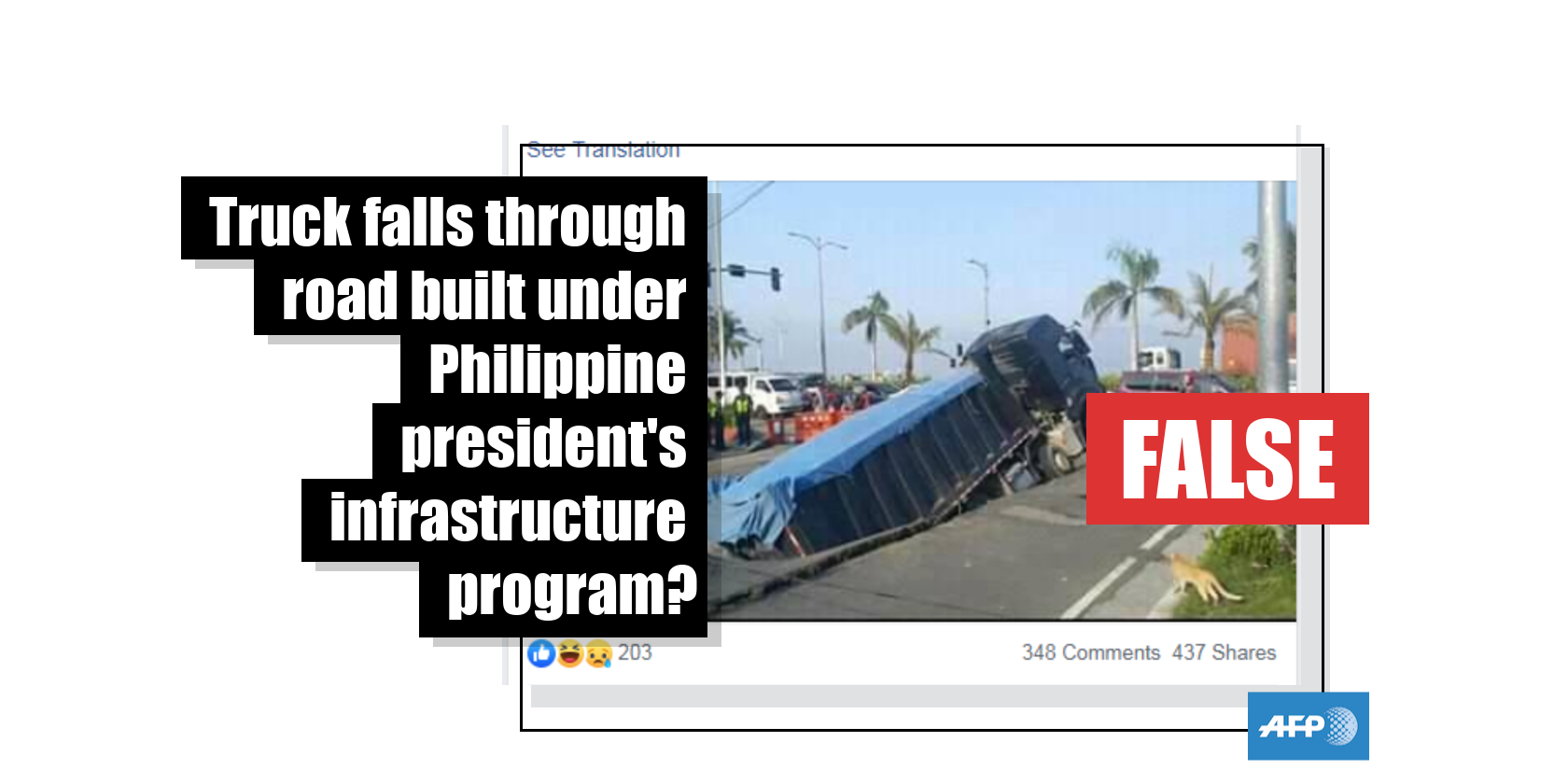 No, this photo does not show a road built under Philippine President ...