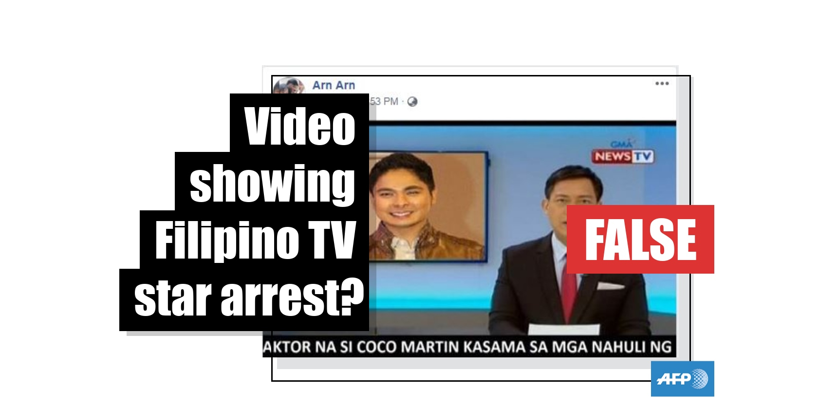 No, this video does not show the arrest of the star of a Filipino TV ...