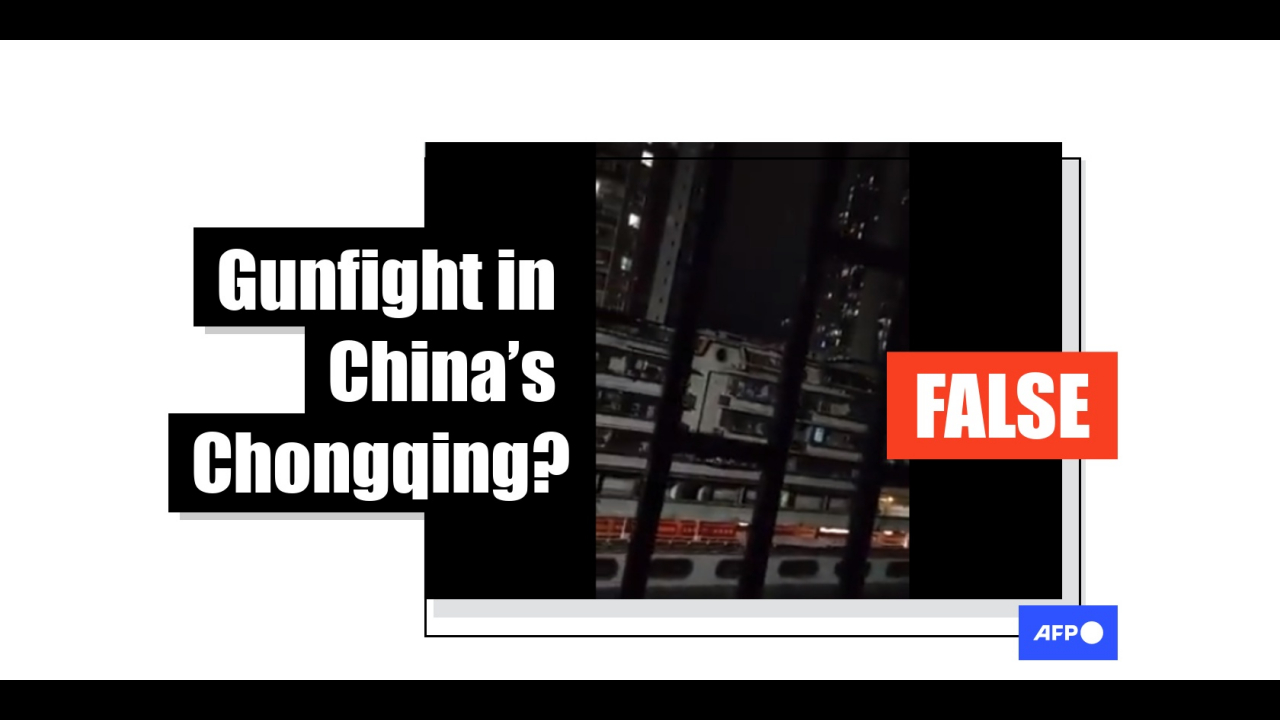 Video shows a movie scene being filmed in Chongqing, not a genuine ...
