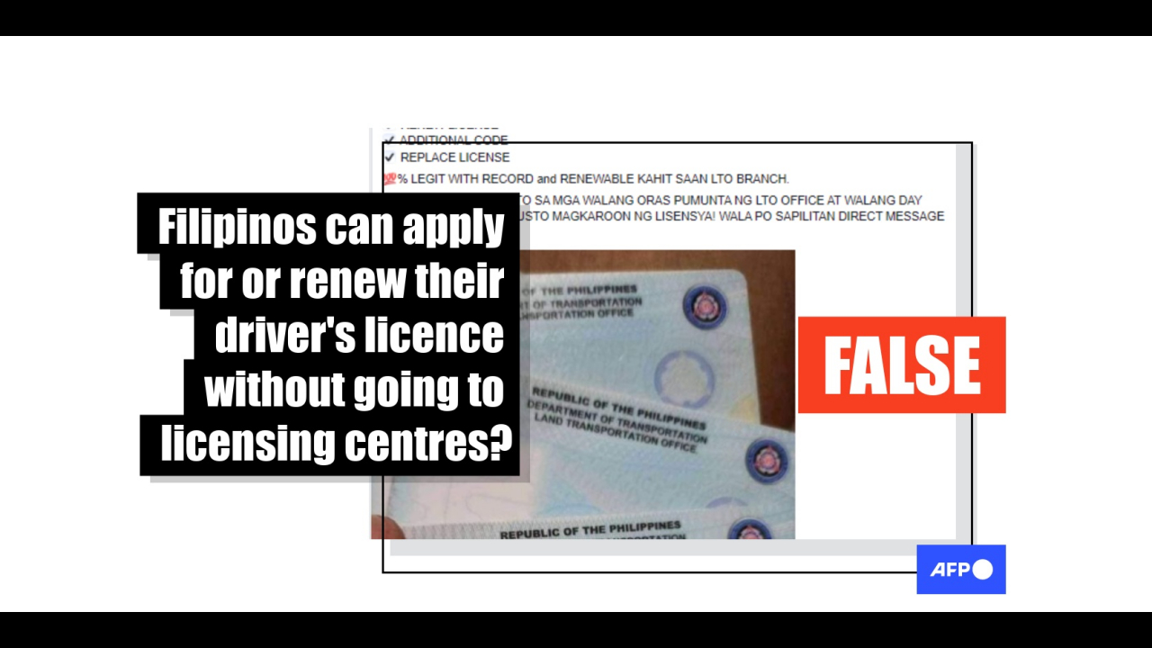 Facebook page posing as Philippine transport agency shares false driver's licence claim | Fact Check