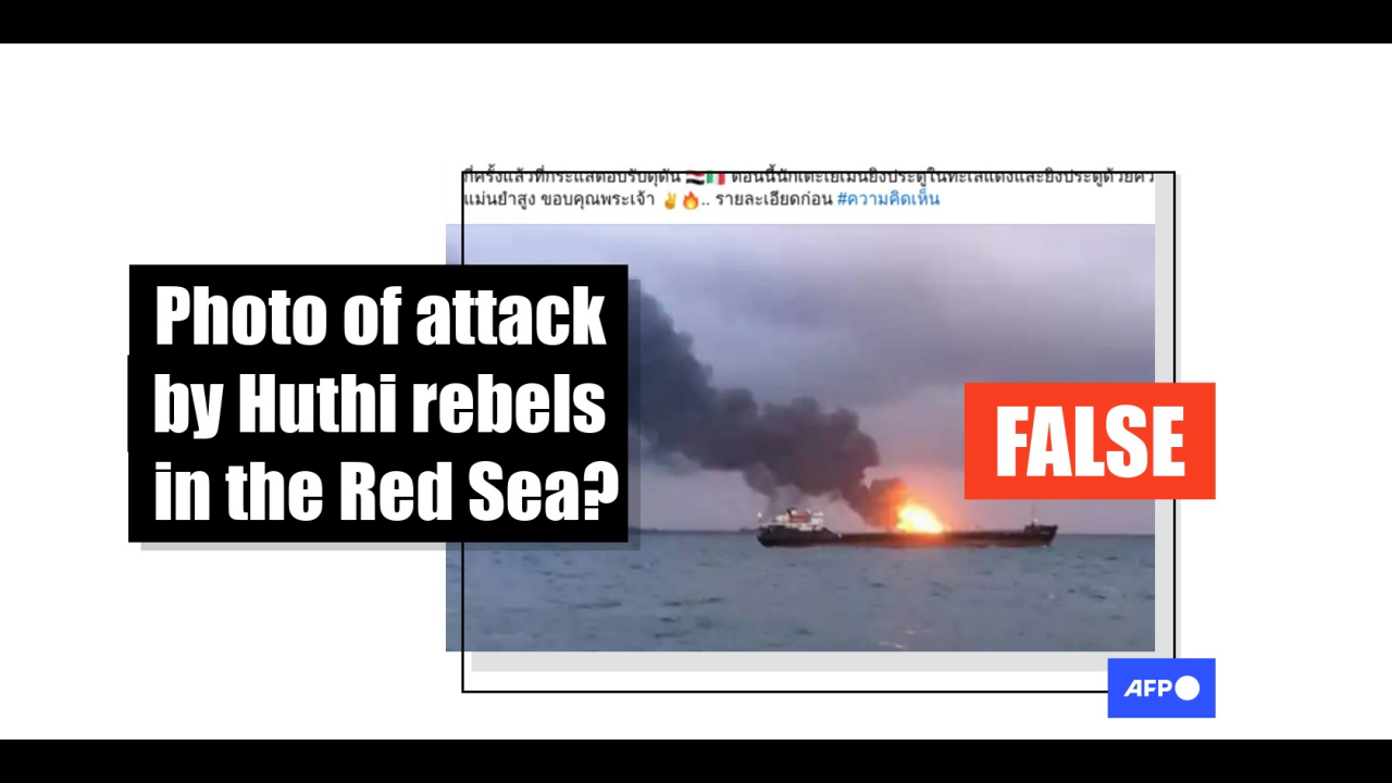 Old photo of gas tanker in flames near Crimea falsely linked to Huthi ...